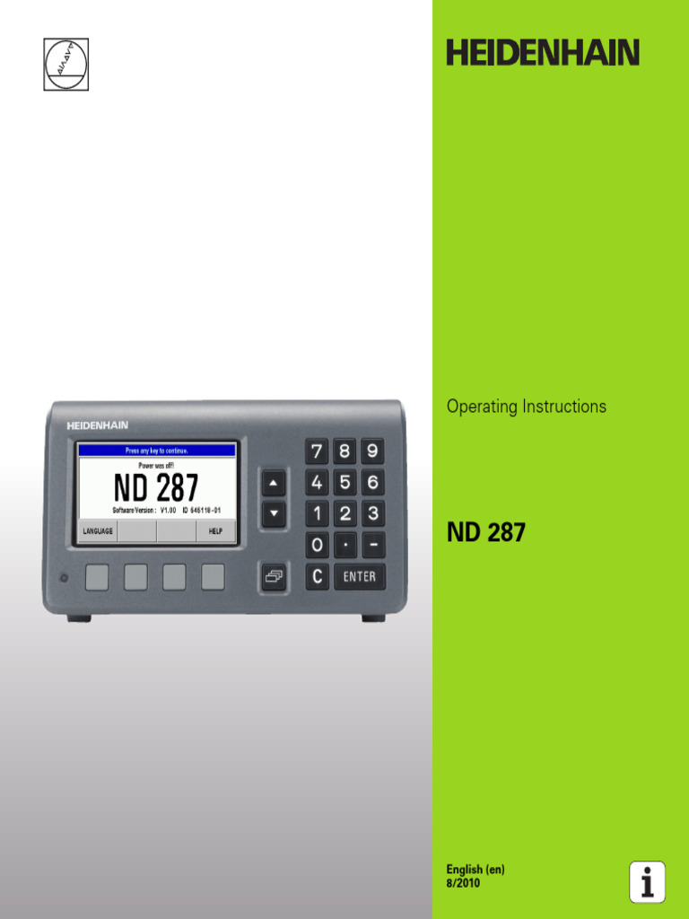 คู่มือ Heidenhain - Operating Instruction - ND287 - 662 - 206-21 | PDF | Standard Deviation ...