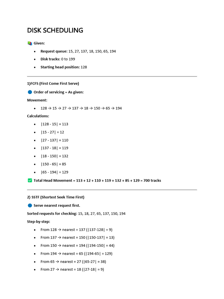 DISK SCHEDULING - Numerical | PDF | Computer Programming | Applied ...