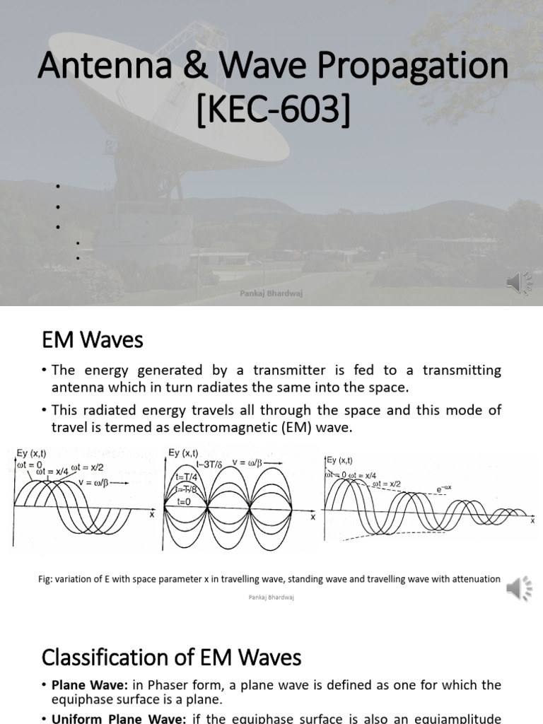 KEC603 Antenna Unit 5 EM Waves Ground Wave Propagation Plane Earth ...