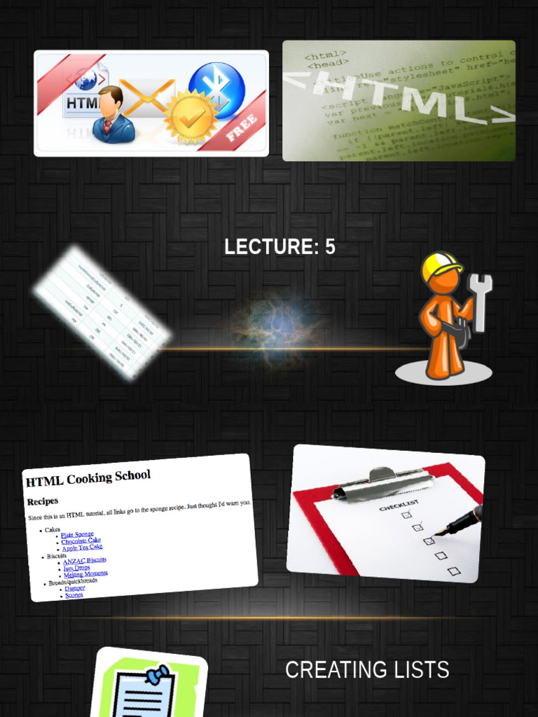 WE Week 5 Lecture 6 | PDF | Html Element | Html