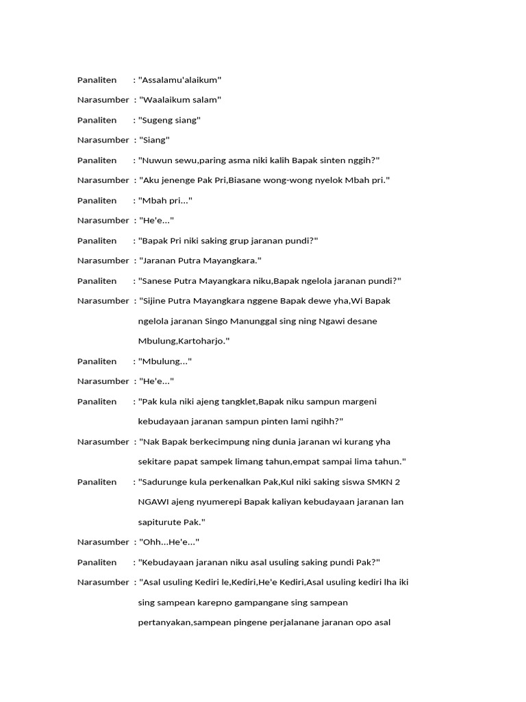 Wawancara Penelitian | PDF