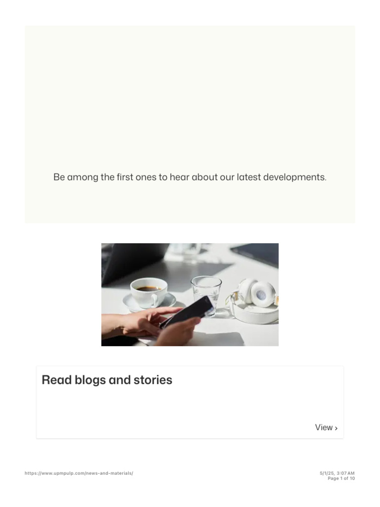 News and Materials - UPM Pulp | PDF