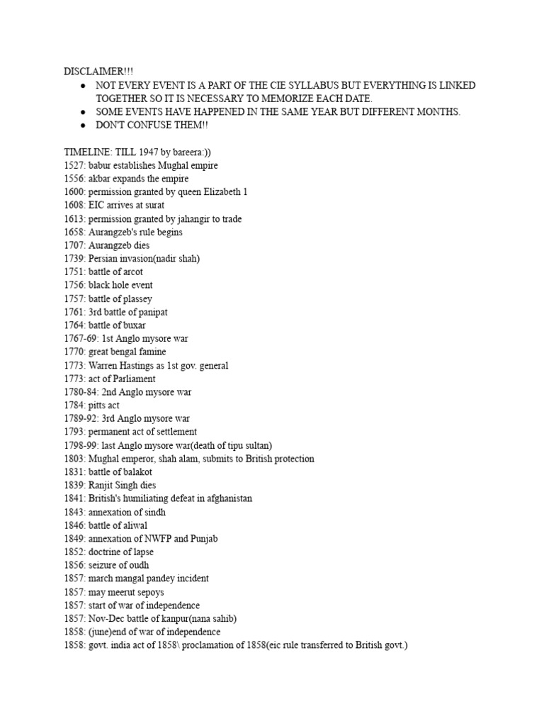 Timeline of Muslim Rule in India | PDF | All India Muslim League ...