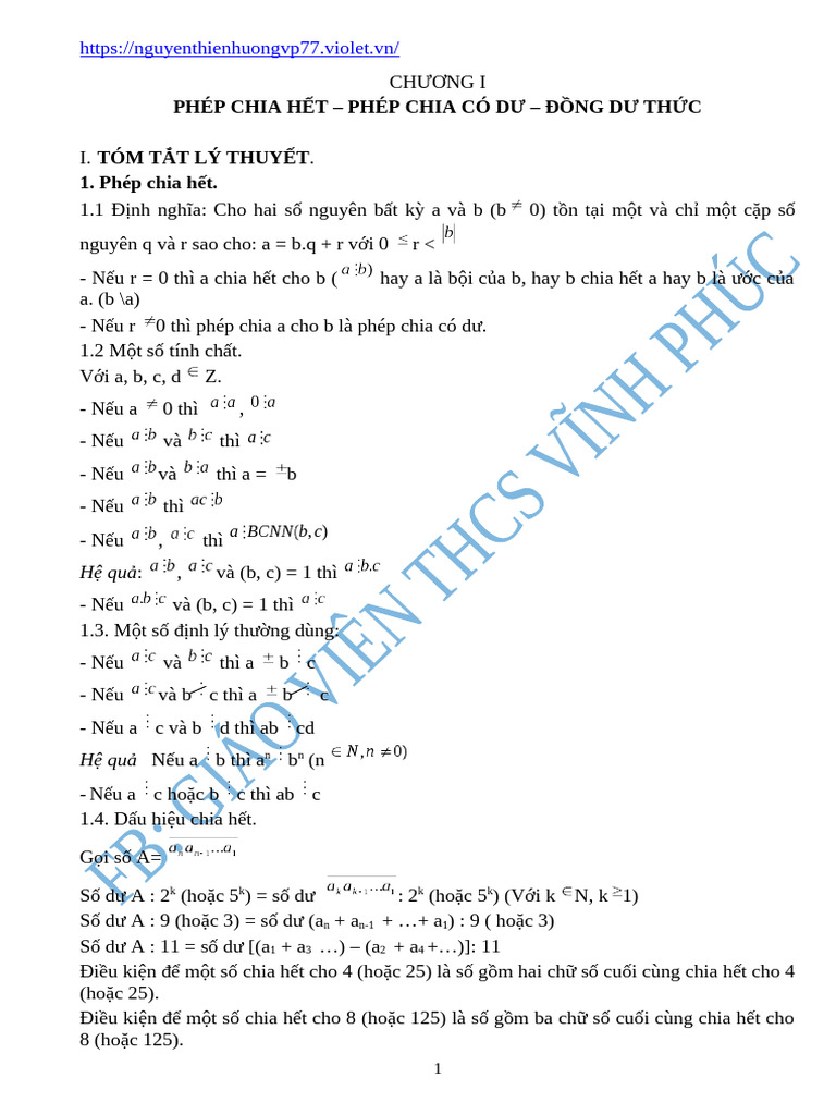 - TÀI LIỆU BD HSG TOÁN 6 | PDF