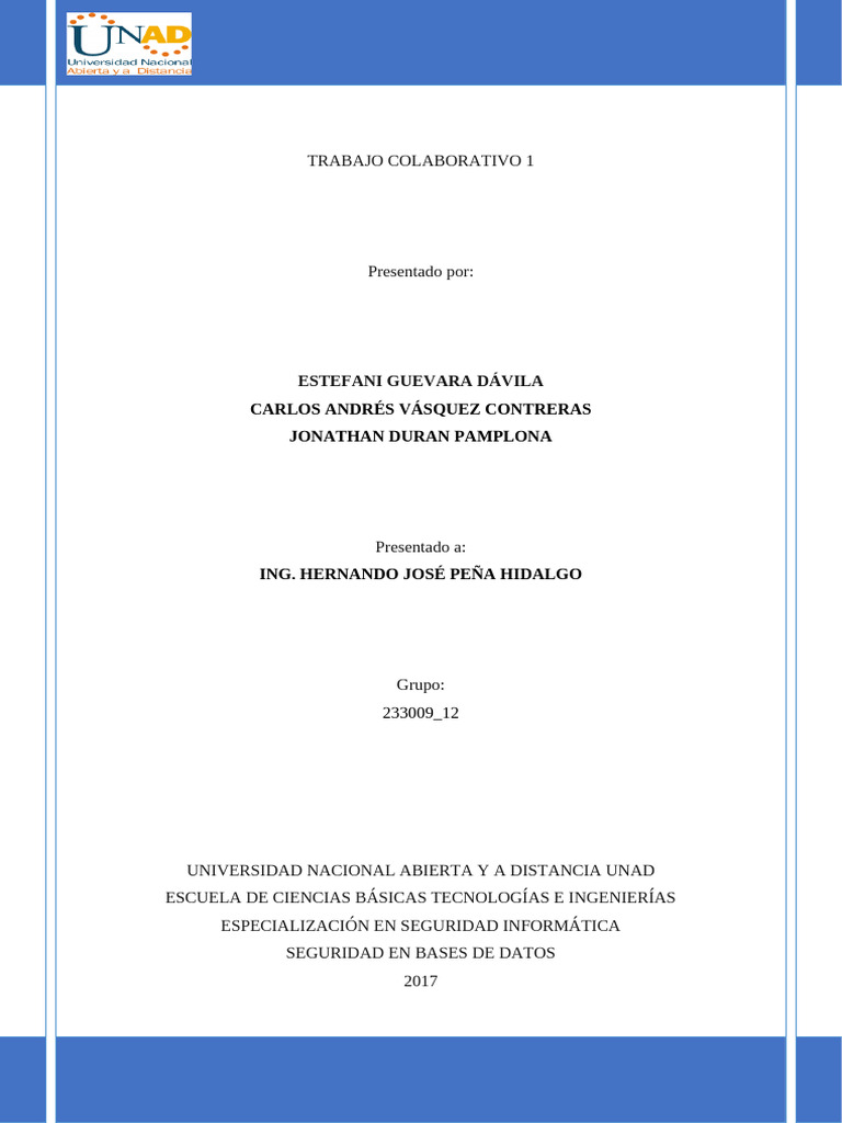 Colaborativo 1 - Grupal | PDF | Apoyo | Bases de datos