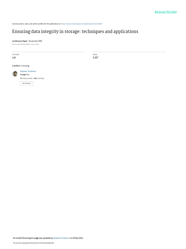 Ensuring Data Integrity In Storage Techniques And Pdf Error Detection And Correction File