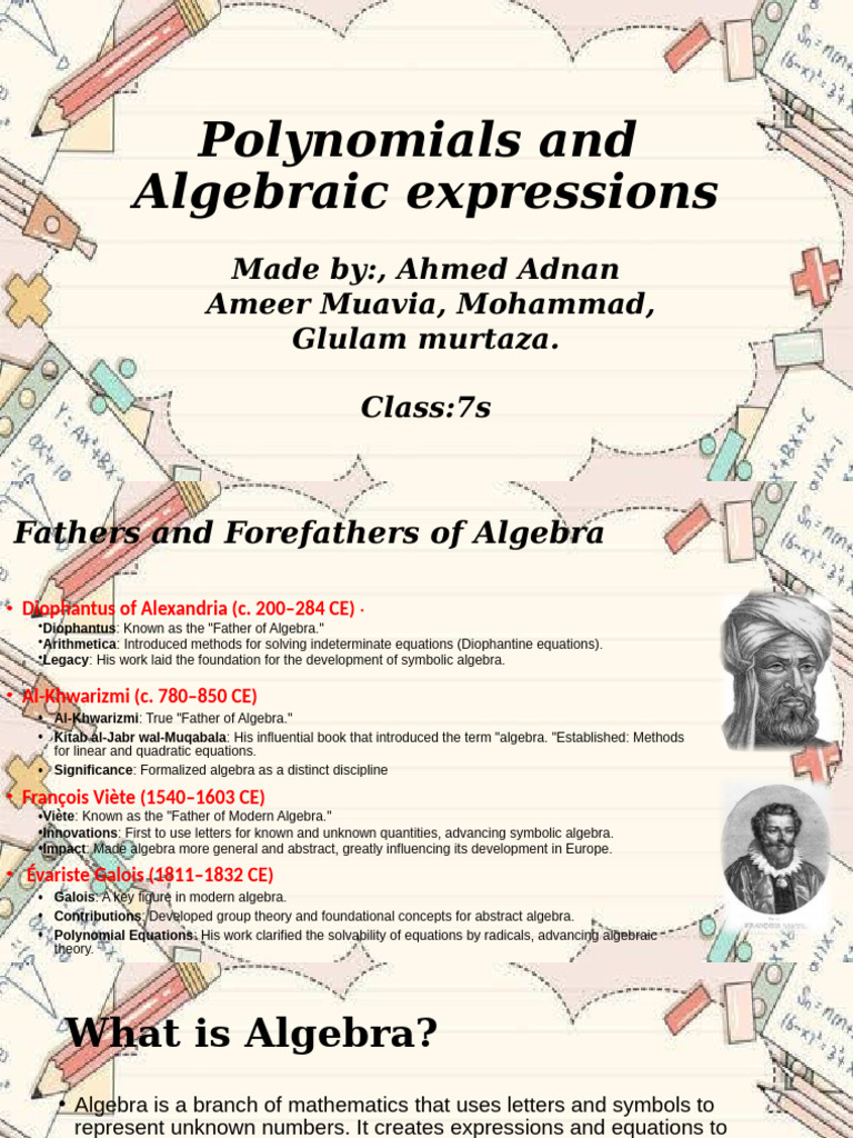 Algebraic Expressions and Polynomials H | PDF | Algebra | Equations