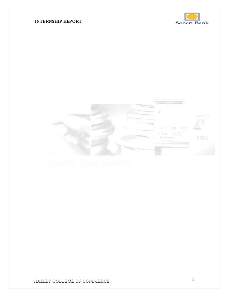 Soneri Bank Internship Report | PDF | Transaction Account | Cheque