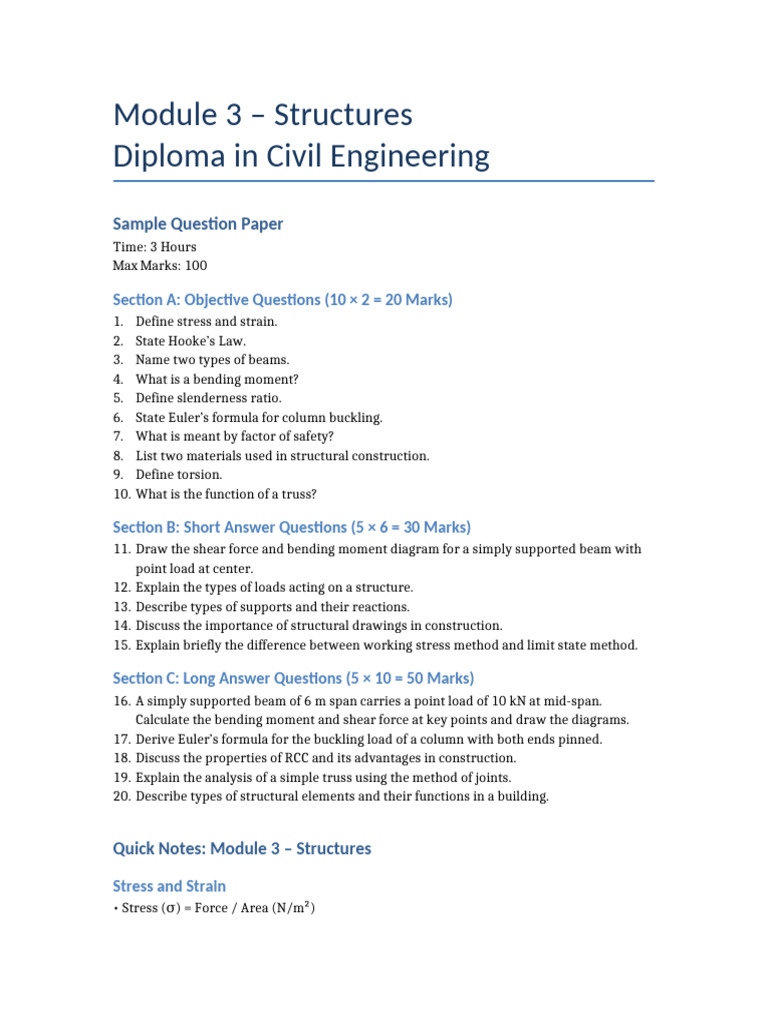 Module 3 Structures Civil Engg | PDF