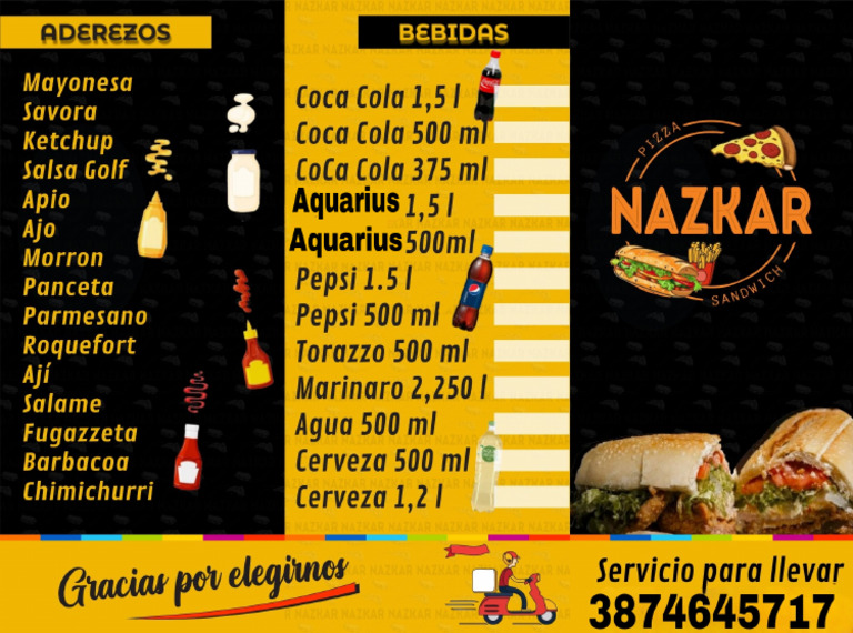 Nazkar Menu Parte Atras | PDF