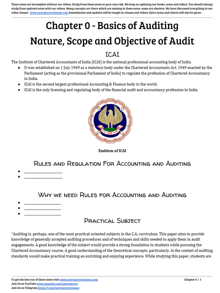 Audit Basic Notes Revision (1) | PDF | Audit | Internal Control