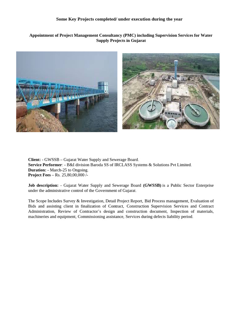 GWSSB Water Supply Project Overview | PDF