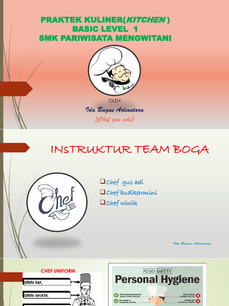 Resep Praktek Dasar Kuliner (Kitchen) | PDF