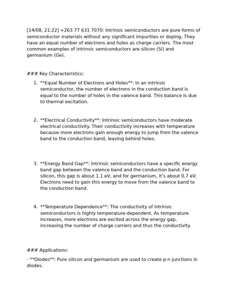 Intrinsic and Extrinsic Semiconductors | PDF | Semiconductors | Doping (Semiconductor)