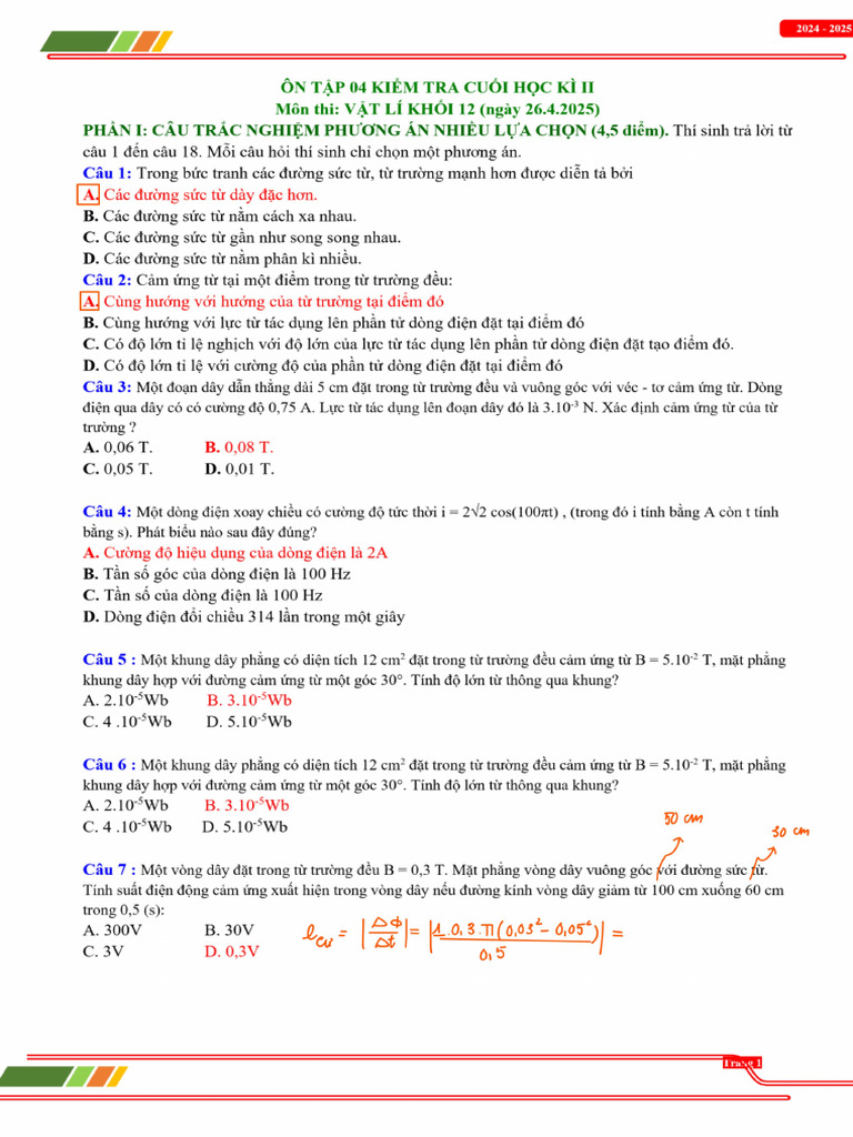 SỬA ĐỀ 04 K12 HKII NH 2024 2025 | PDF