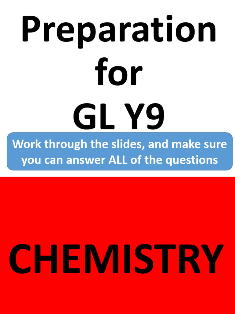 GL Y9 PREP Chemistry | PDF