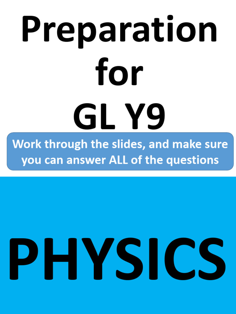 GL Y9 PREP Physics | PDF
