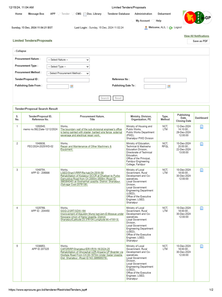 DPHE Tender Notice and VRRP Projects | PDF | Software | Computing