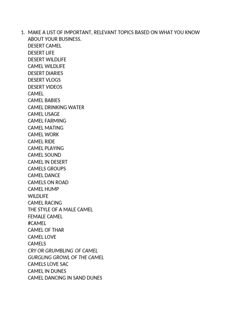 Keywords For Youtube Channel | PDF