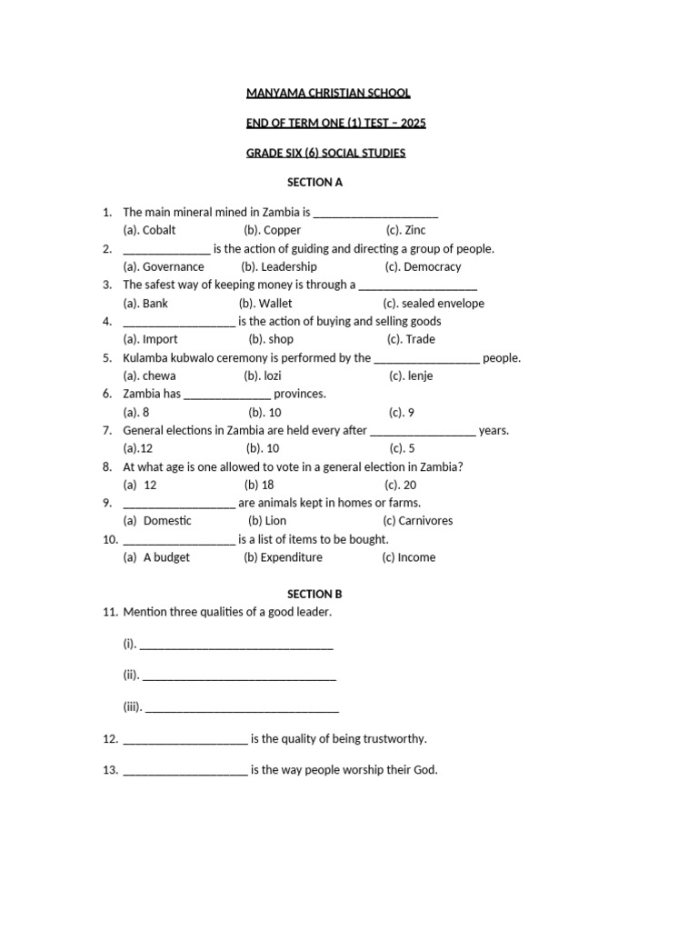Grade 6 Social Studies | PDF