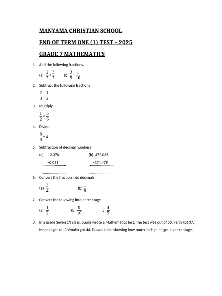 Grade 7 Math | PDF
