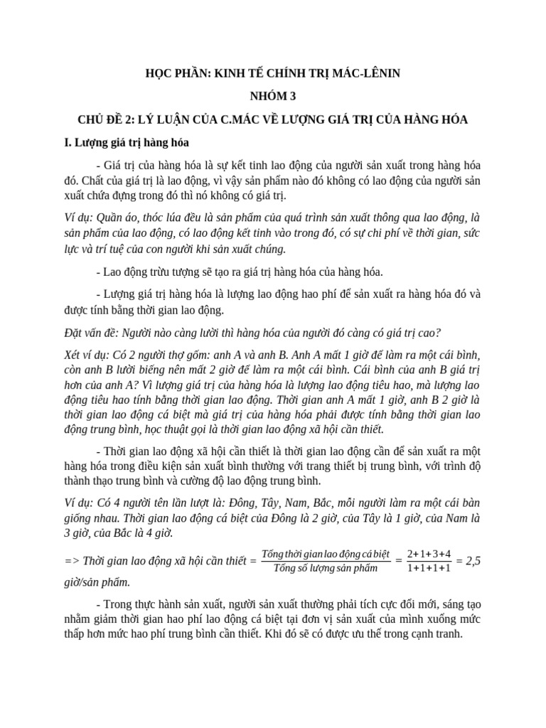KTCT - NHÓM 3 - NỘI DUNG CHỦ ĐỀ 2 | PDF