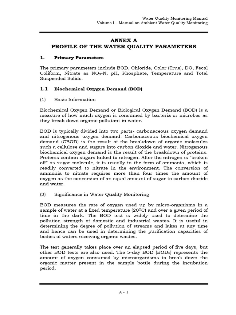 06 Water Quality Parameters From Water Quality Monitoring Manual by EMB ...