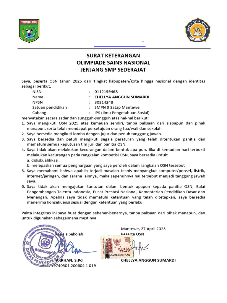 Pak Integritas Chelia | PDF