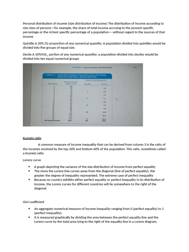 Personal Distribution of Income | PDF | Income Distribution | Labour ...