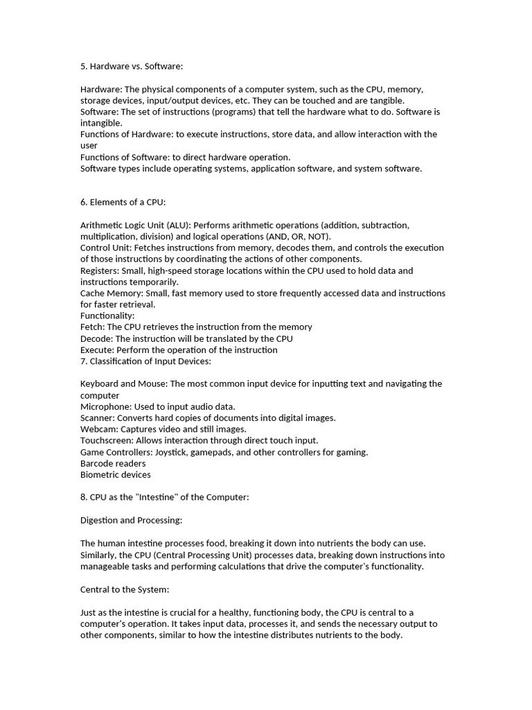 Introduction To Computers | PDF | Computer Data Storage | Central Processing Unit