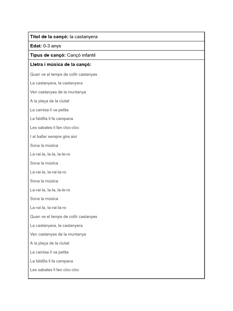 "La Castanyera" Mar I Arantxa | PDF