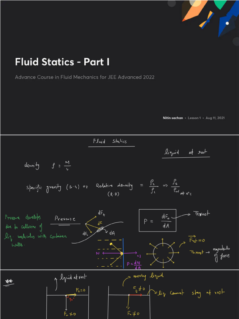 Fluid Statics Part I With Anno | PDF