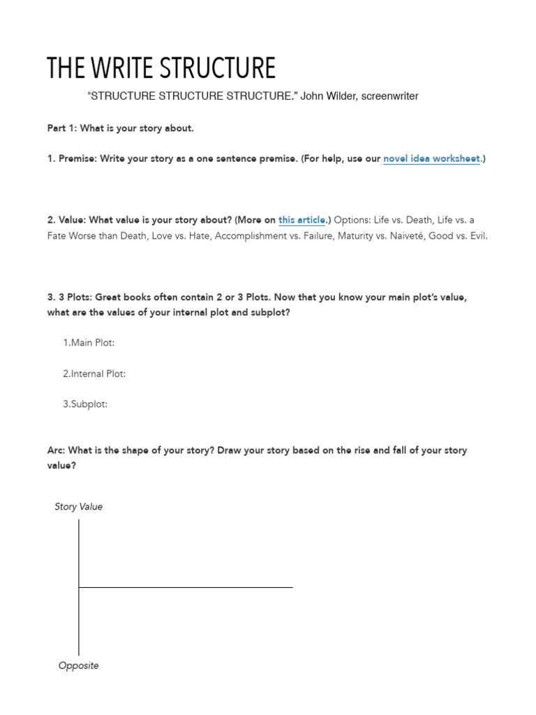 The Write Structure Worksheet | PDF | Plot (Narrative) | Literary Concepts