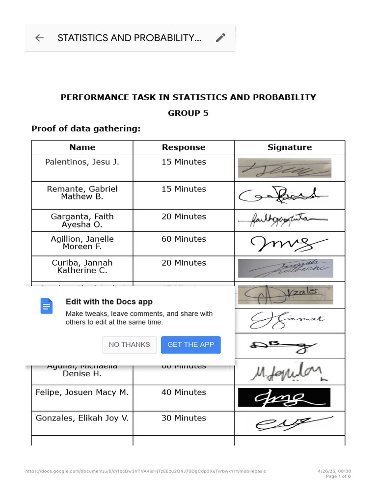 Statistics and Probability Performace Task | PDF | Mean | Standard ...