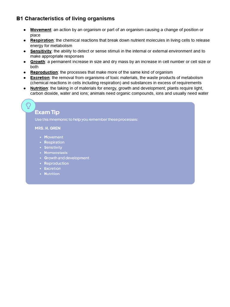 Combined Science Revision Notes BIO | PDF | Digestion | Fertilisation