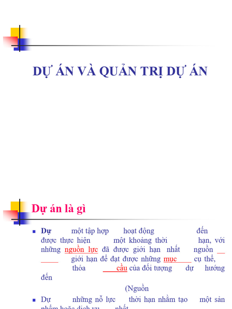 Bai Giang Ppt Power Point Hoc Phan Quan Tri Du an Slide Dai Hoc Kinh t 36 | PDF