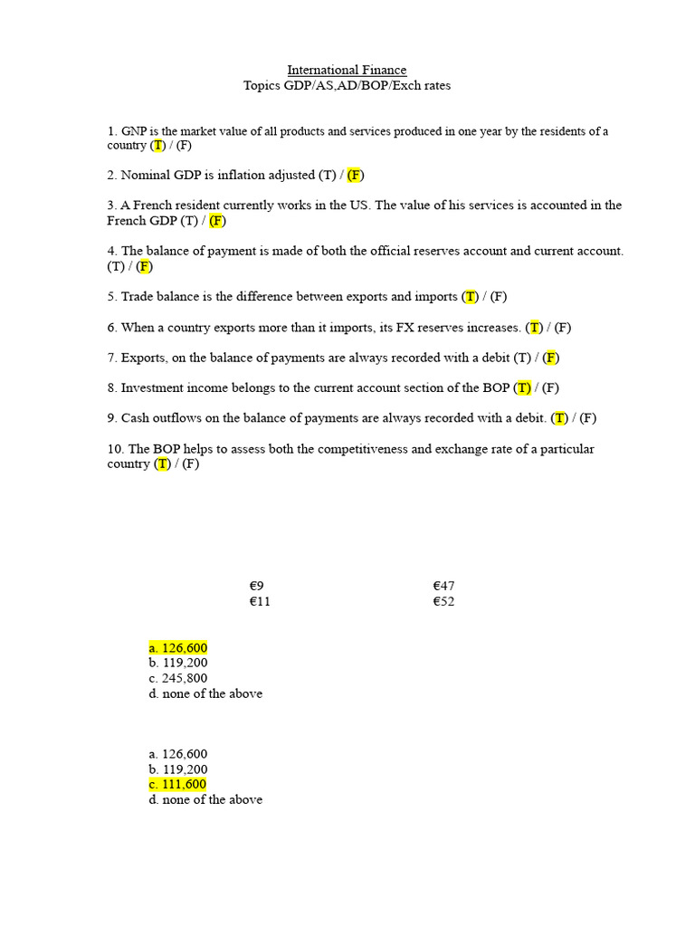 IF_1 MidTerm 2021 corrected | PDF | Euro | Balance Of Payments