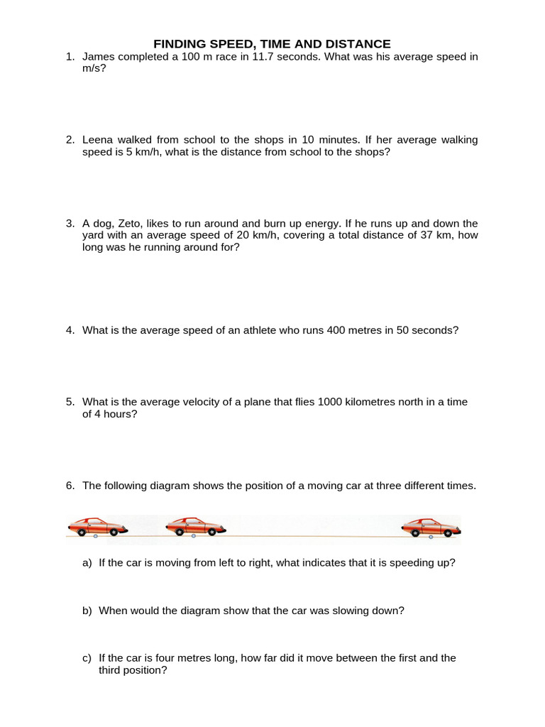 Qs On Speed Time and Distance | PDF