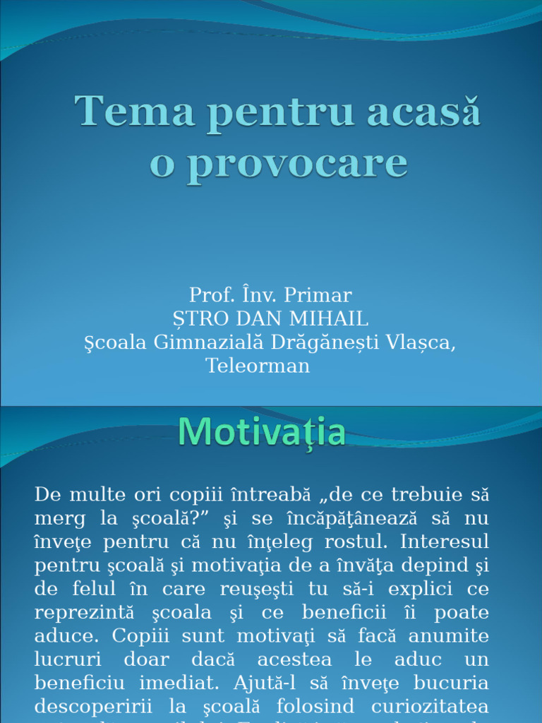 Tema Pentru Acasa - o Provocare | PDF