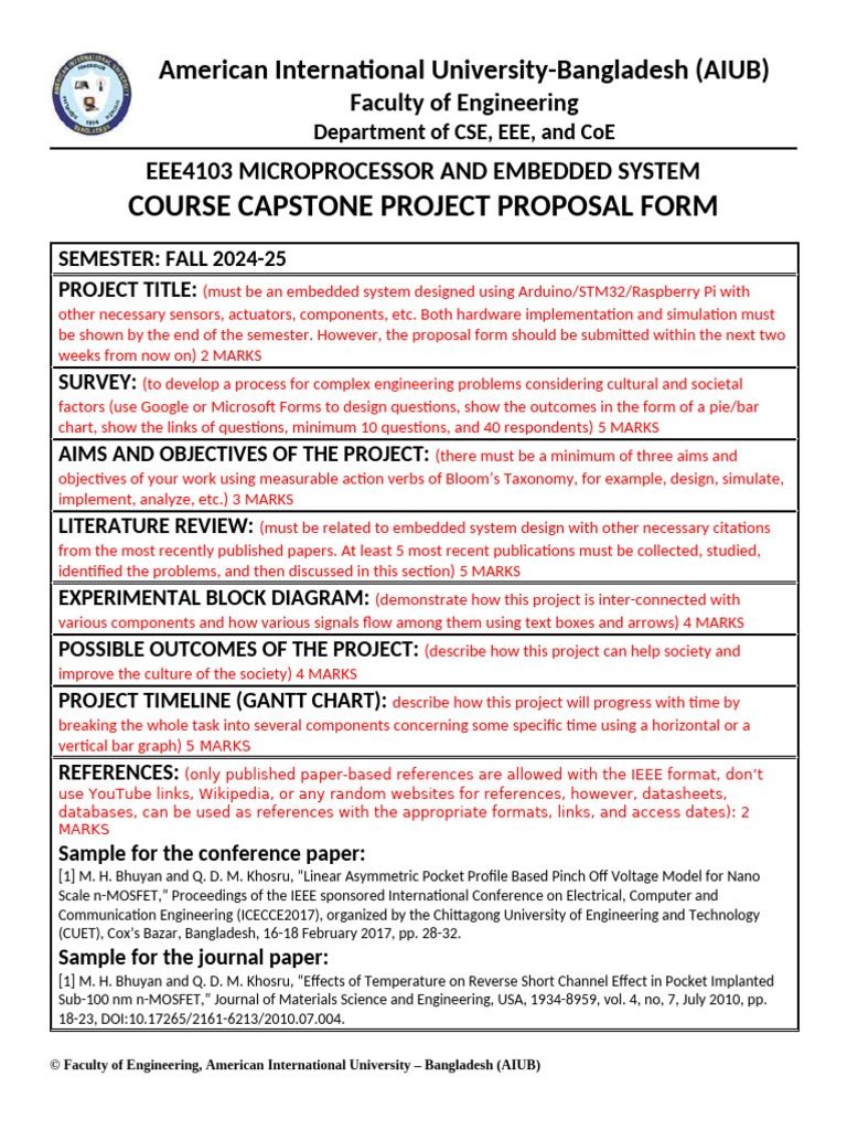 Capstone Project Proposal Form MES Fall 2024-25 1 (1) | PDF | Internet ...
