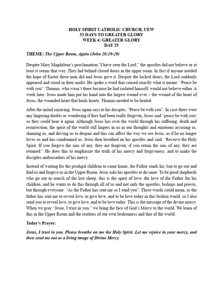 Day25 of 33 Days To Greater Glory | PDF | Jesus | God The Father