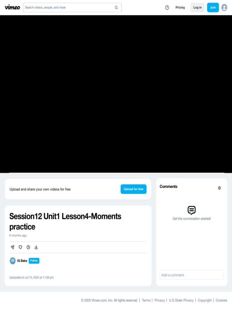 Session12 Unit1 Lesson4-Moments Practice On Vimeo | PDF
