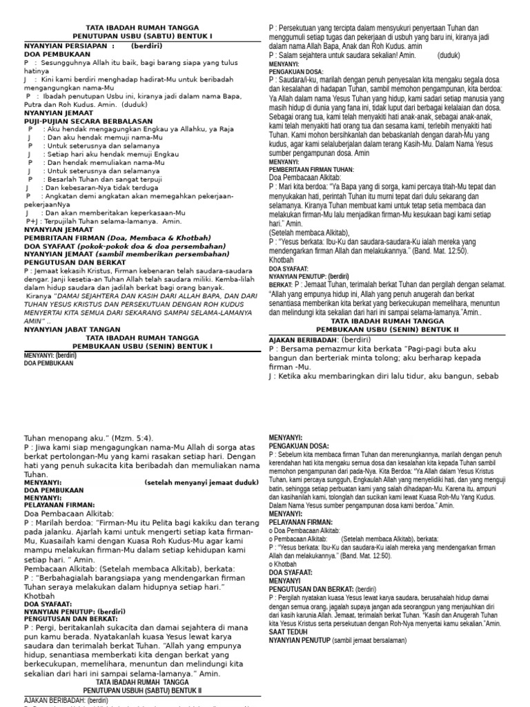 Tata Ibadah Rumah Tangga | PDF