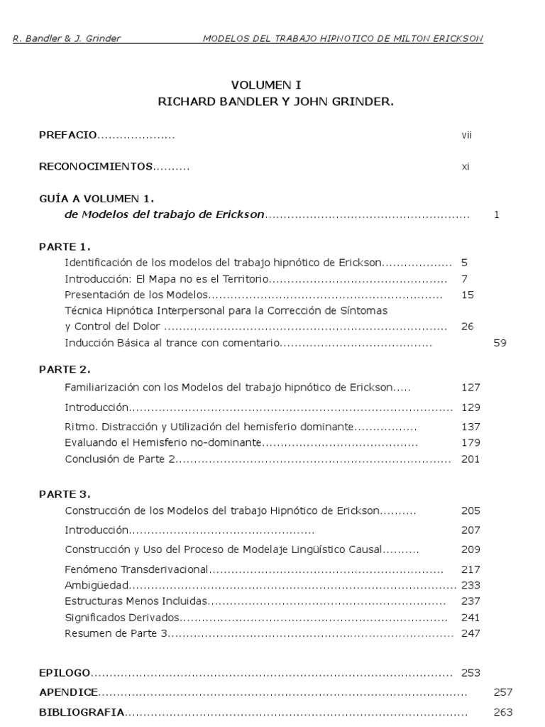 Bandler+y+grinder ++el+trabajo+de+erickson | PDF | Hipnosis | Hemisferio cerebral