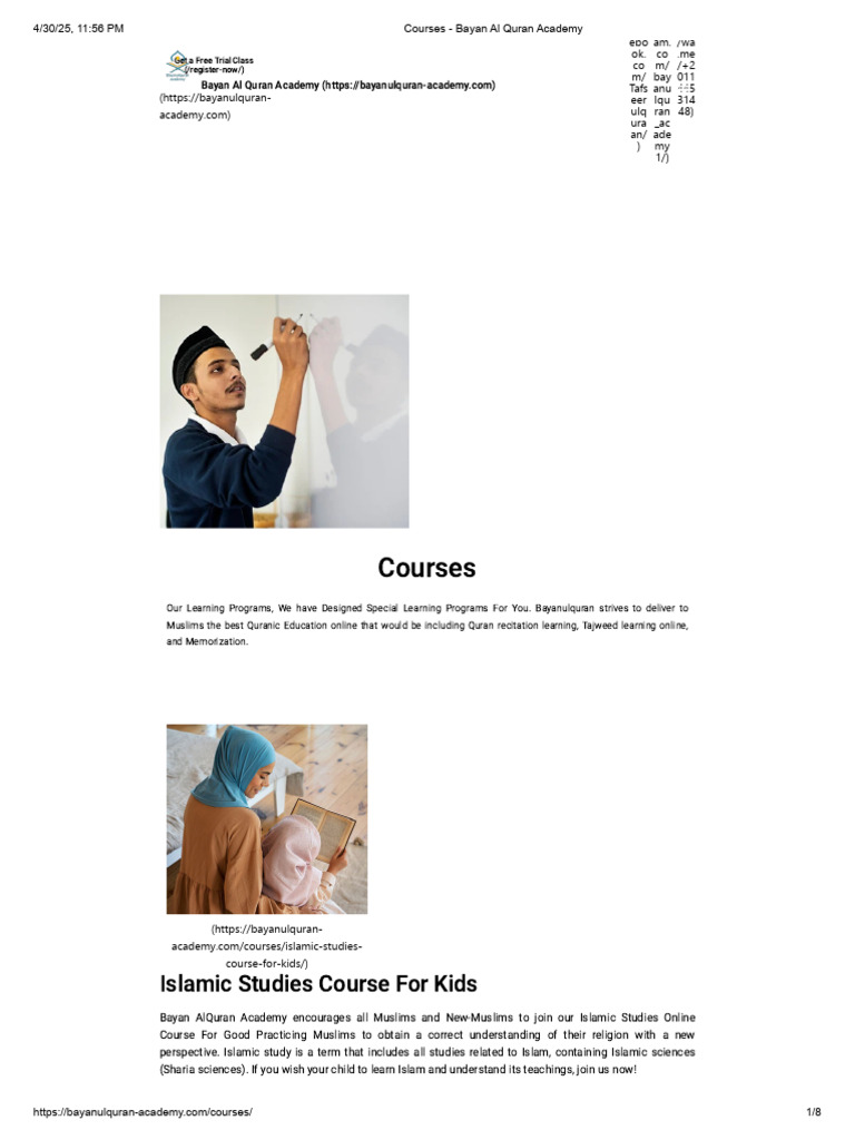 Courses - Bayan Al Quran Academy | PDF | Quran | Islam