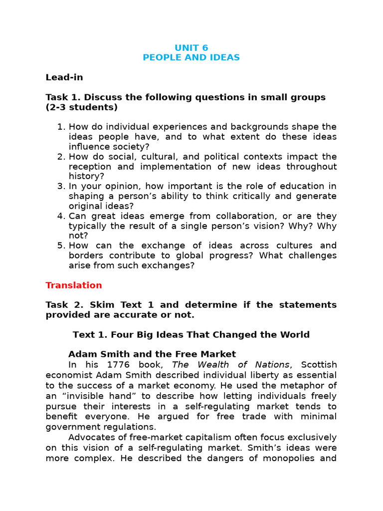 Unit 6. People and Ideas | PDF | Translations | Citation