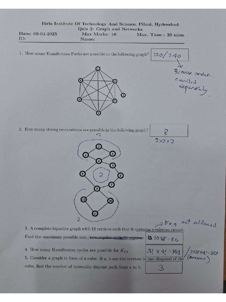 Quiz2 Graph Solution | PDF