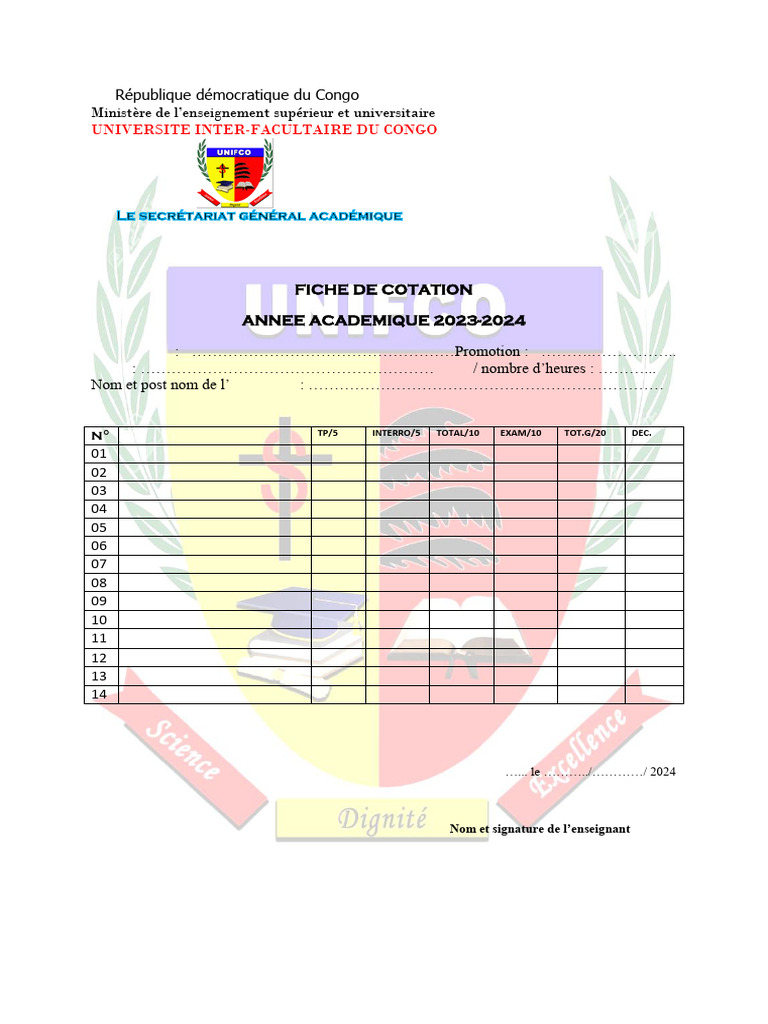Fiche de Cotation Unifico | PDF