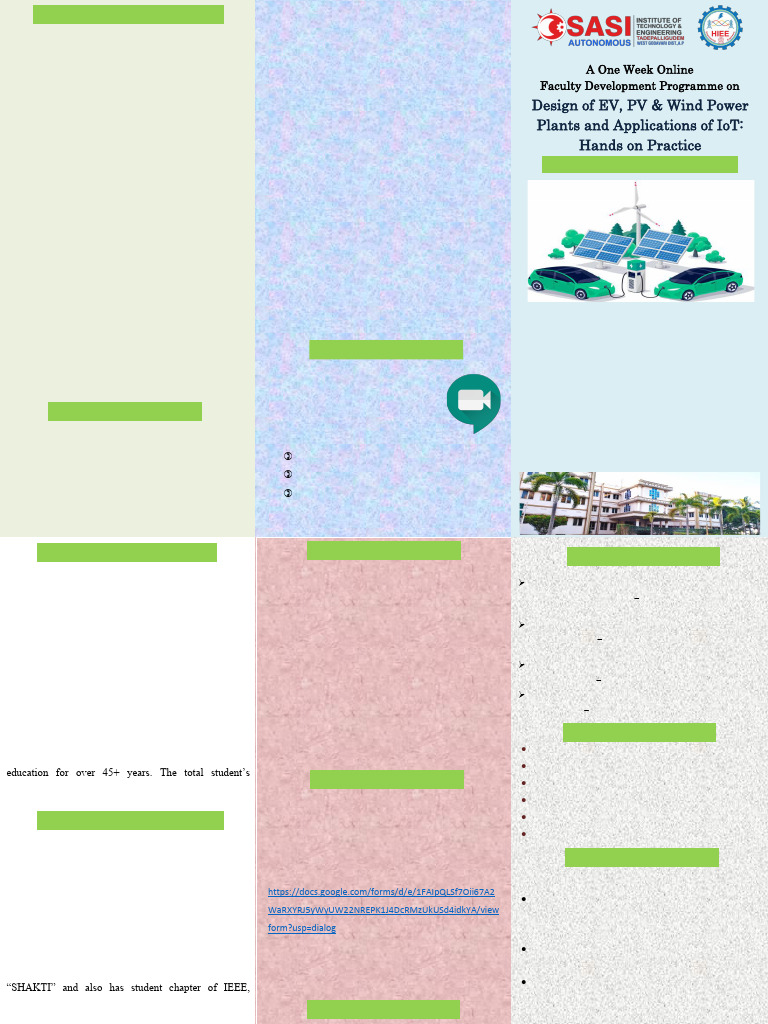 A One Week Online FDP On Design of EV, PV & Wind Power Plants and Applications of IoT Hands On ...