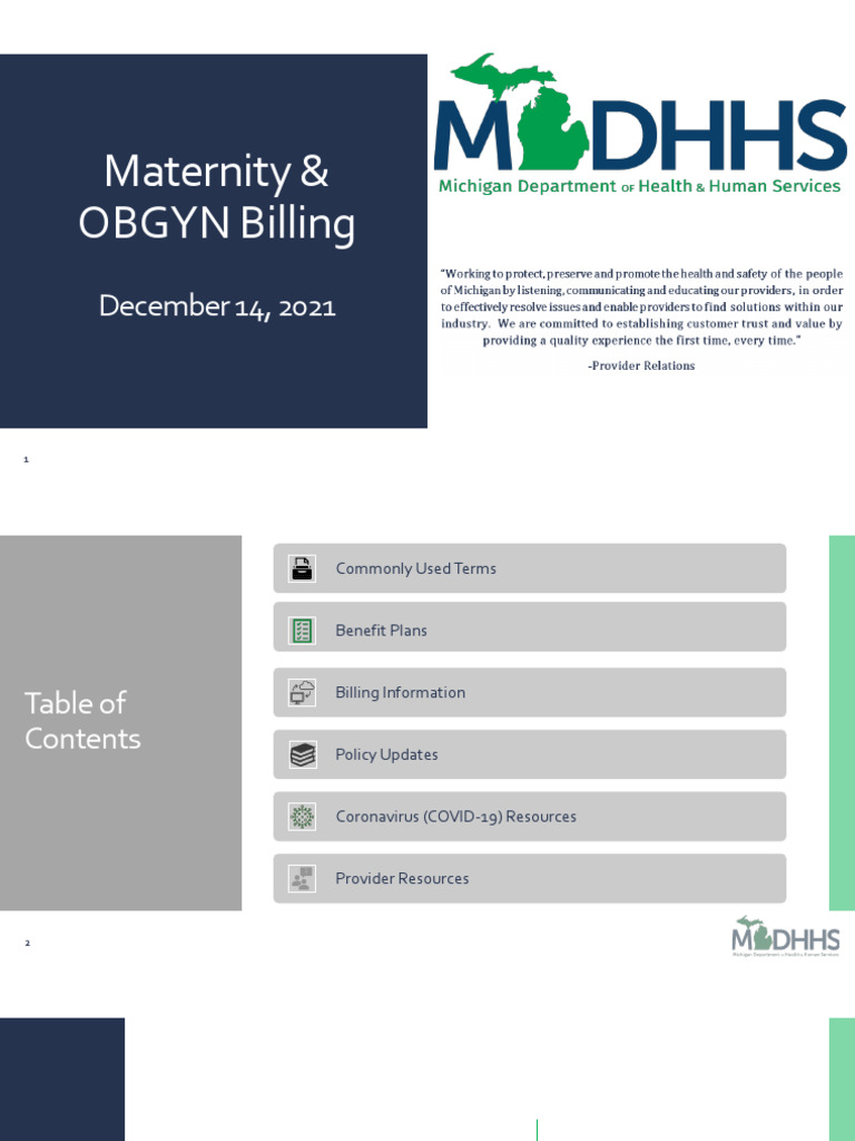 Maternity OBGYN Billing Presentation | PDF | Childbirth | Pregnancy